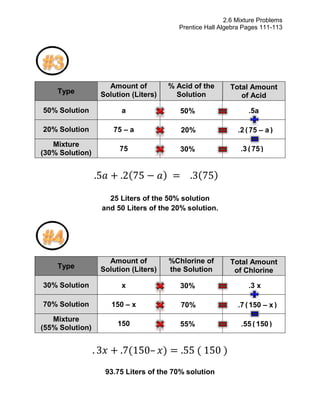 2 6 mixtureproblemsolutions | PDF