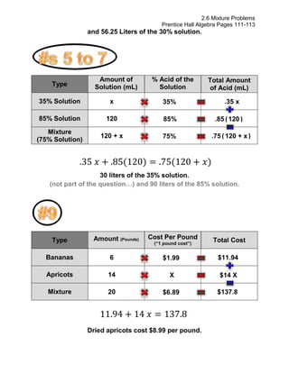 2 6 mixtureproblemsolutions | PDF