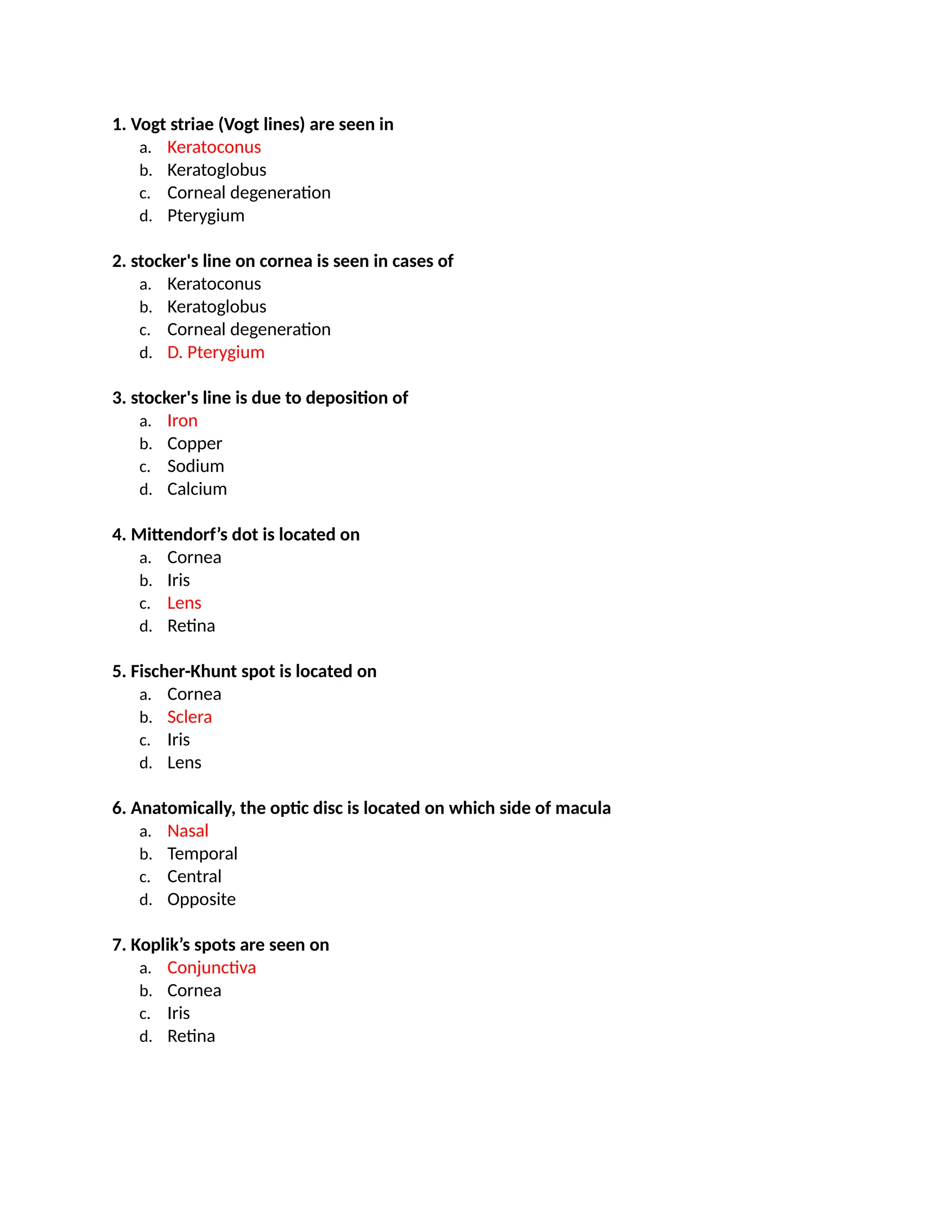 26 Multiple Choice Questions (MCQS) - LInes- dots - rings - spots .docx