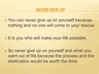 Never give up | PPTX