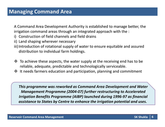 26 nov16 reservoir_command_area_management | PPT