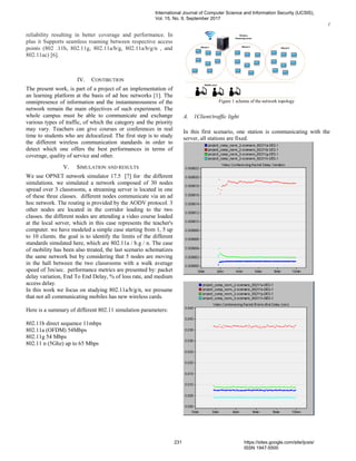 Performance comparison of Wireless IEEE 802.11 a, b, g and n used for Ad-Hoc Networks in an ...