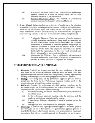 performance apprisal | DOC