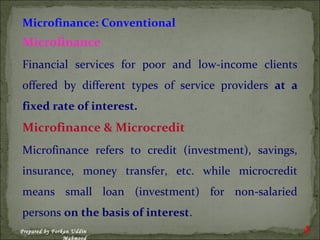 Philanthropic financing and its application in microfinance | PPT