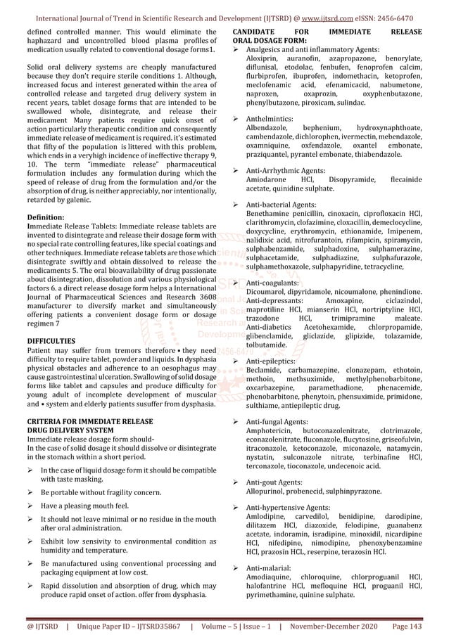 Preparation And Evaluation Of Immediate Release Tablets Pdf