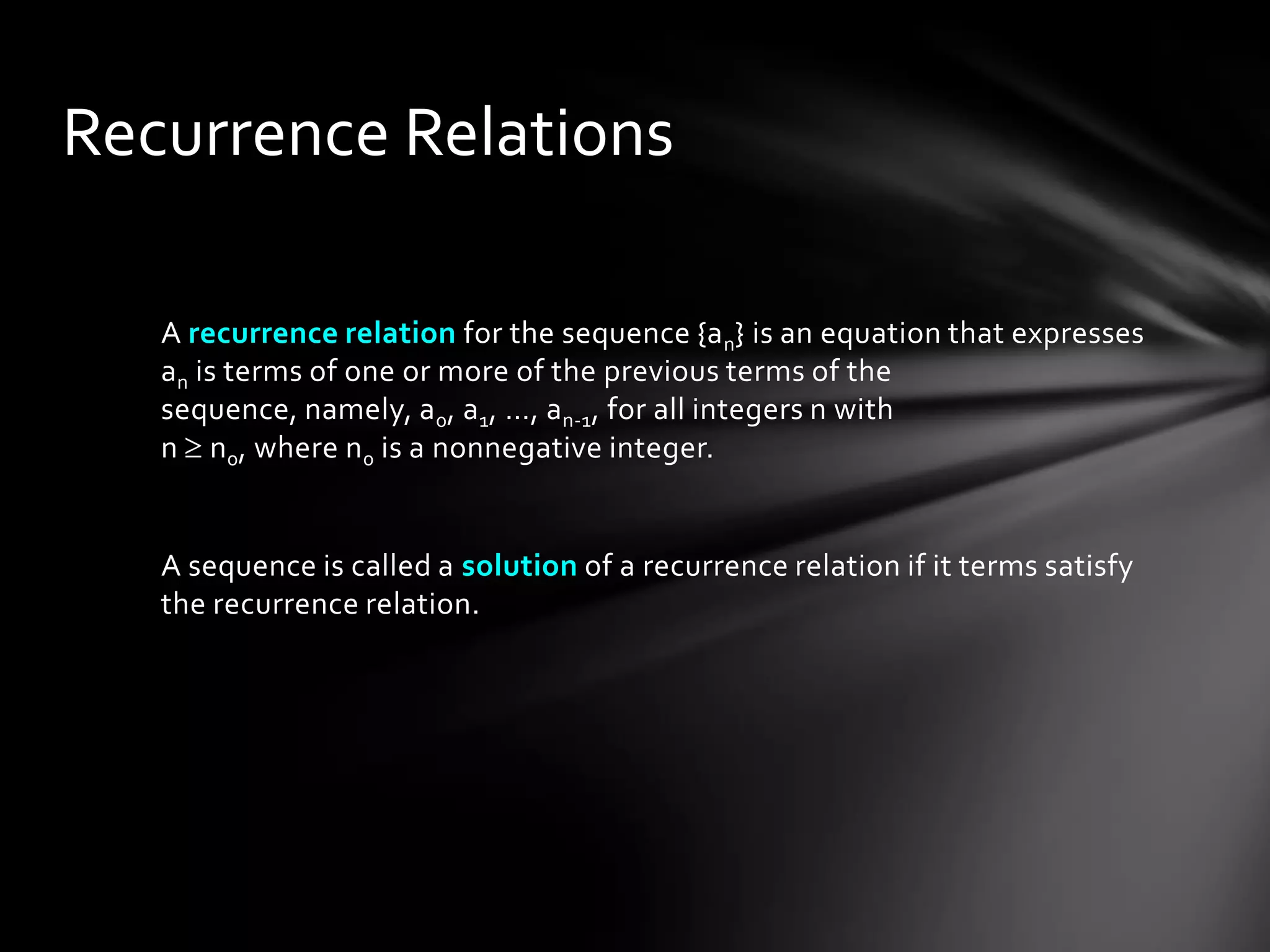 recurrence relations | PPTX