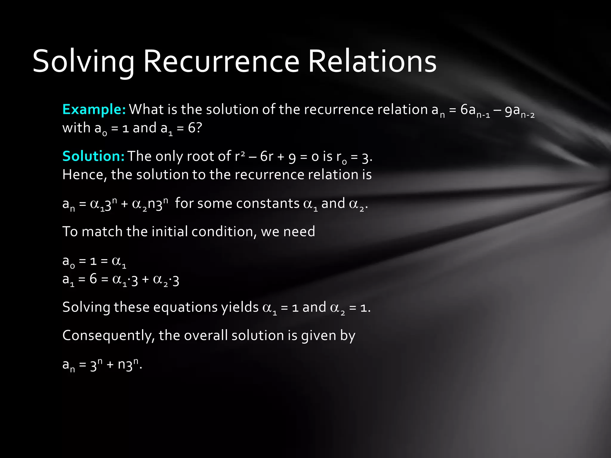 recurrence relations | PPTX