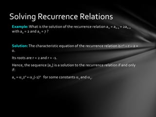 recurrence relations | PPTX