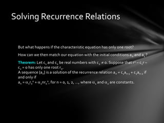 recurrence relations | PPTX