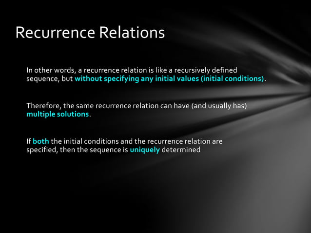 recurrence relations | PPTX