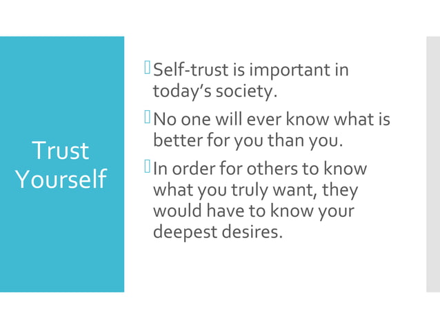 Self trust to increase your self-esteem | PPT