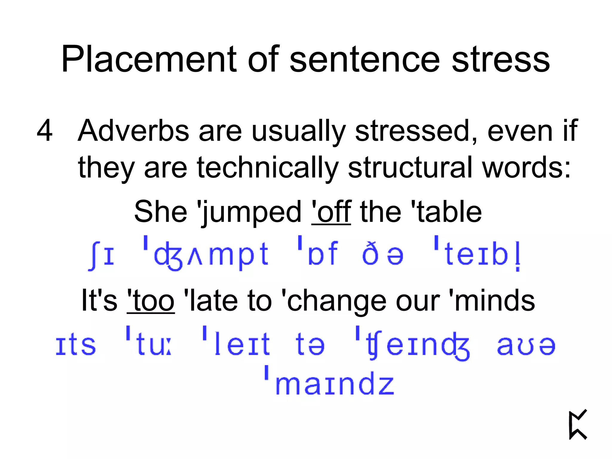 sentence stress patterns | PPT