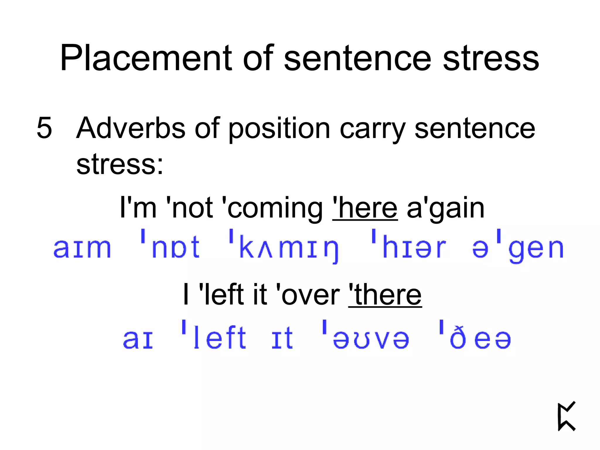 sentence stress patterns | PPT