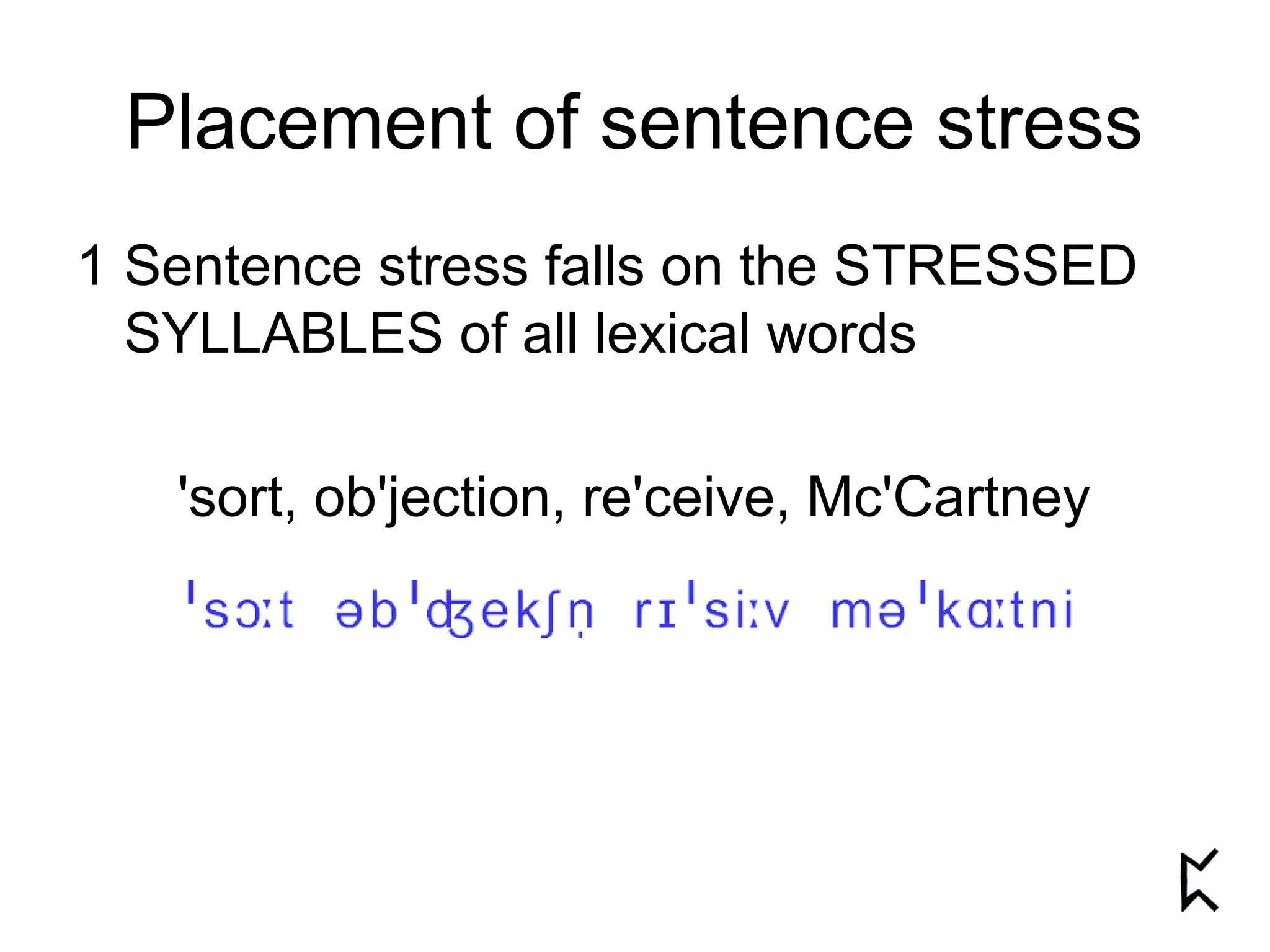 sentence stress patterns | PPT