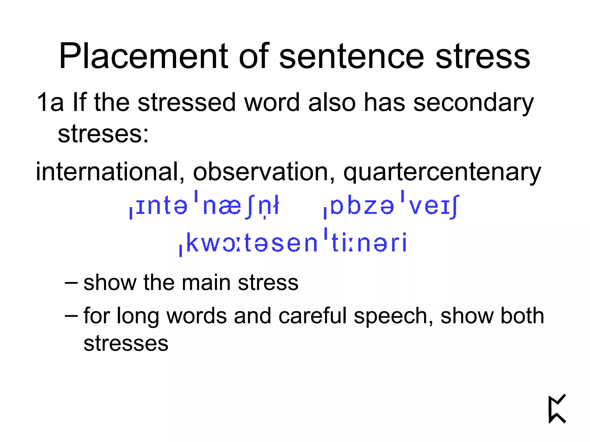sentence stress patterns | PPT