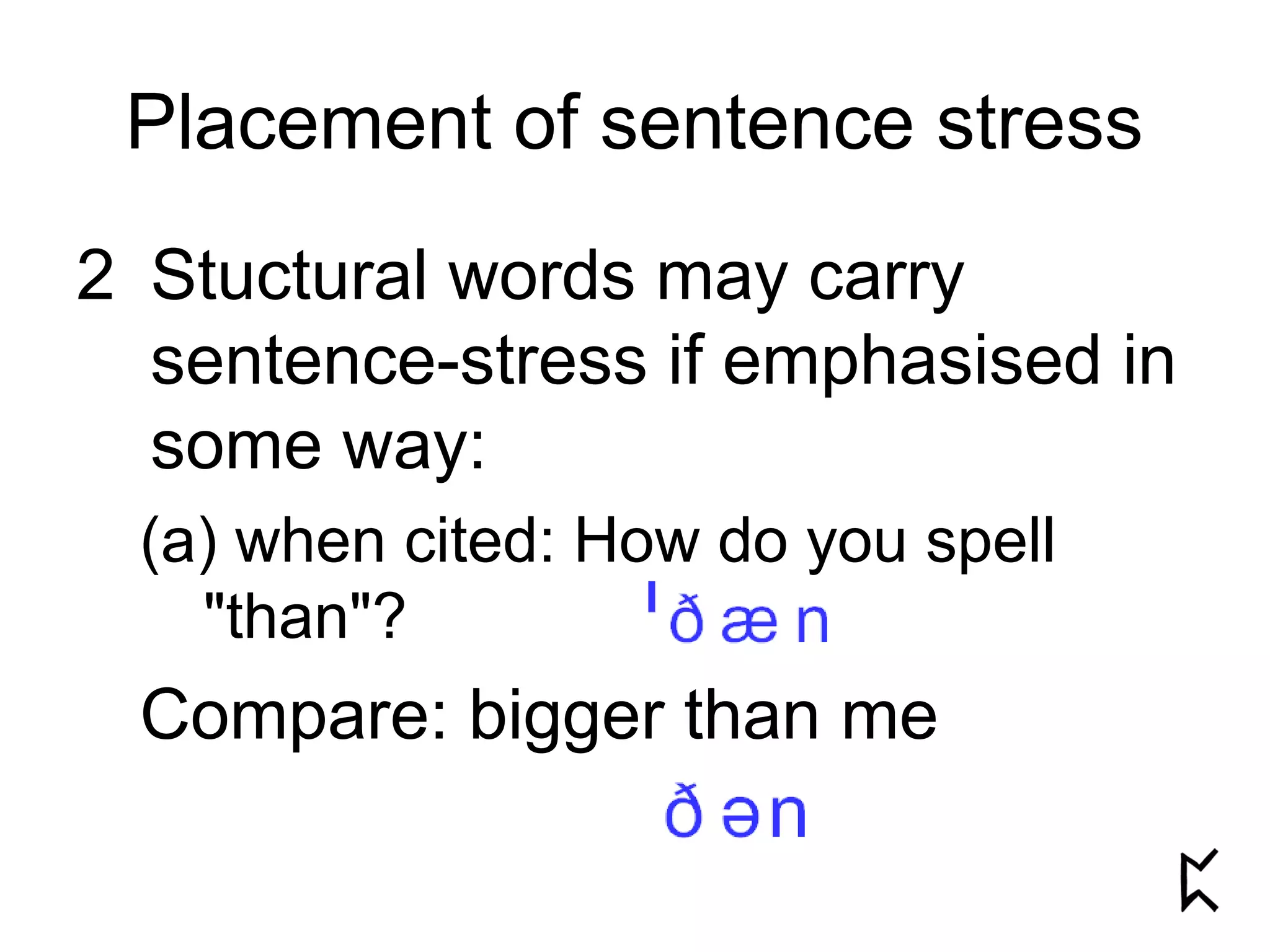 sentence stress patterns | PPT