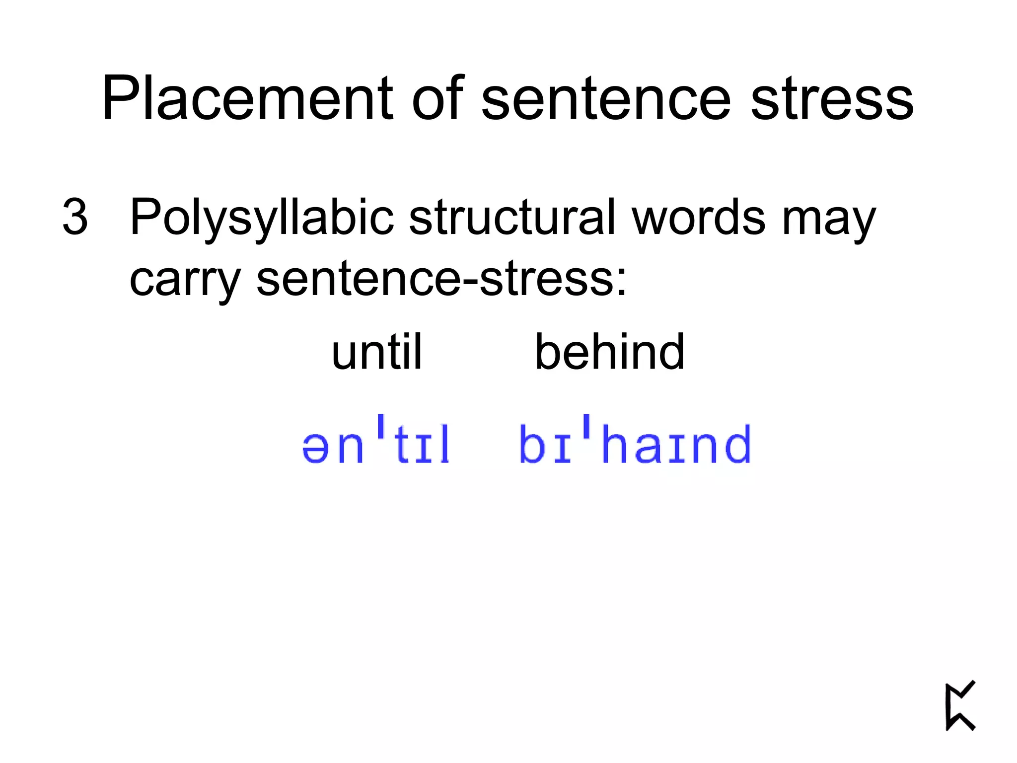 sentence stress patterns | PPT