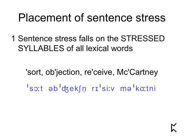 sentence stress patterns | PPT