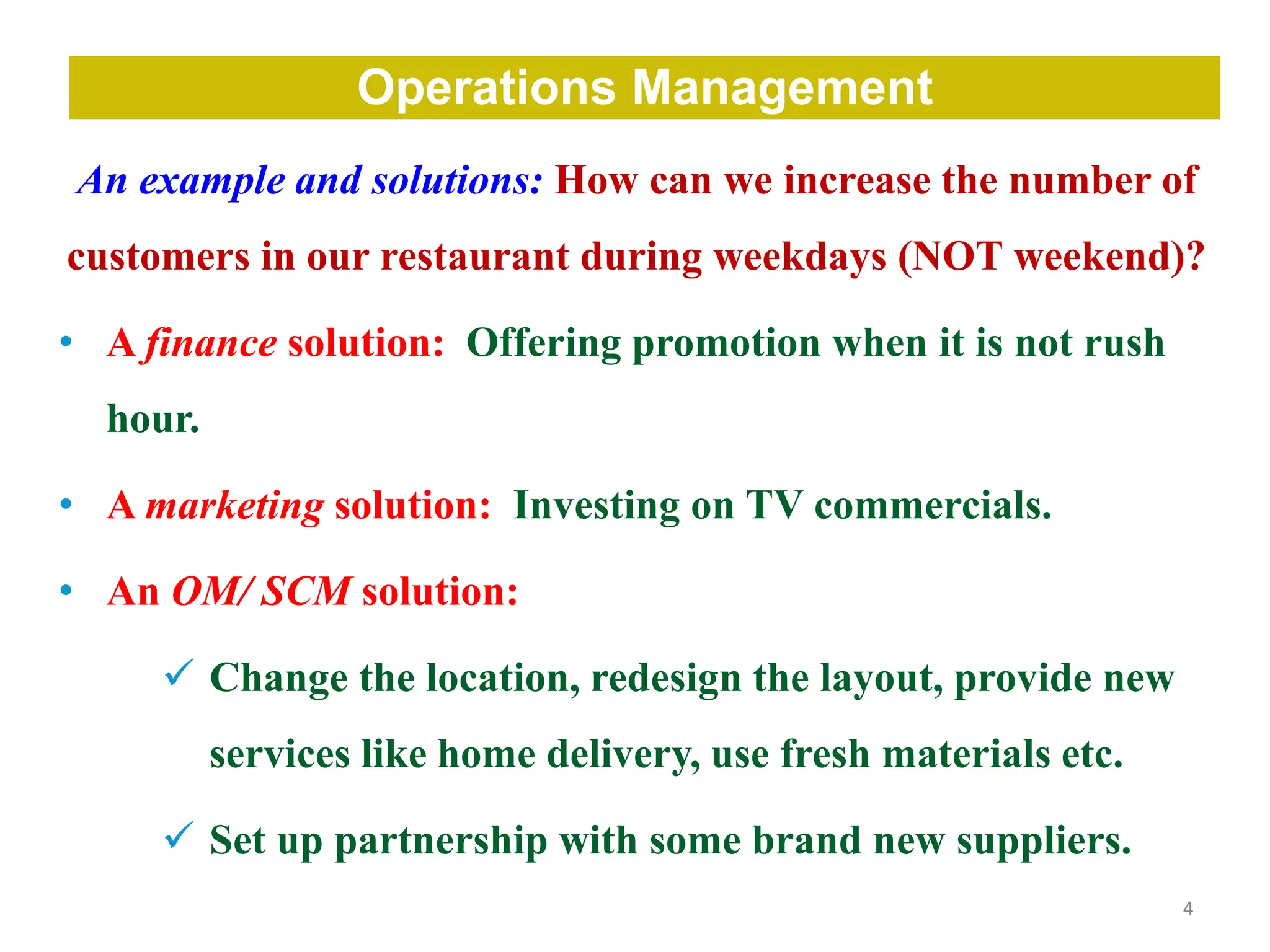 Introduction To Operations Management Functions Ppt