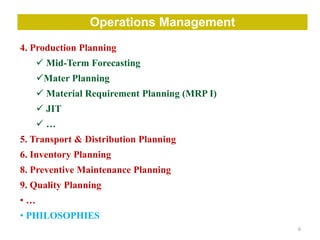 Introduction to Operations Management Functions | PPT