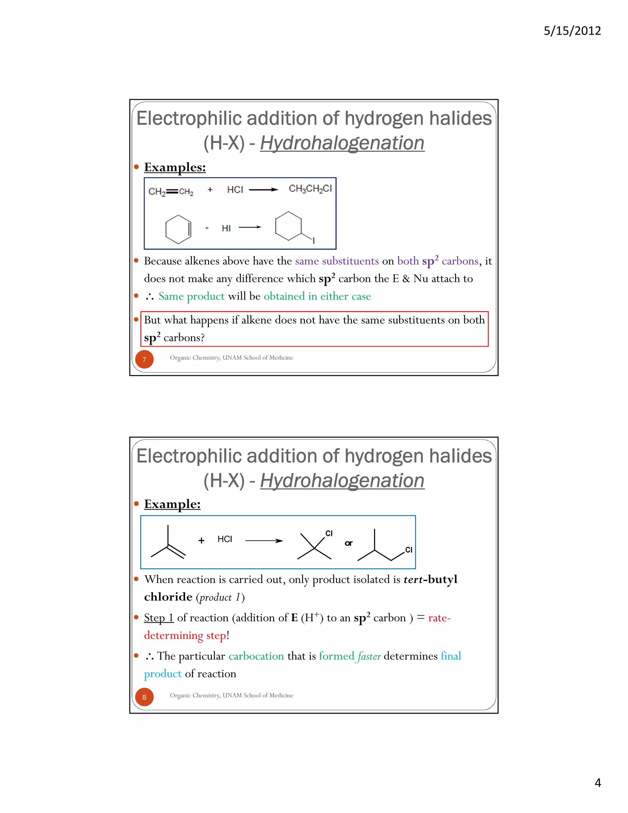 (26) session 26 electrophilic addition of alkenes | PDF | Chemistry ...