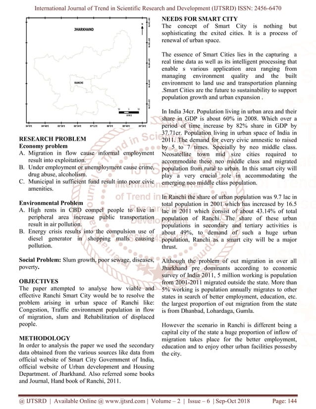 Smart City Ranchi A New Dimension of Urban Space | PDF