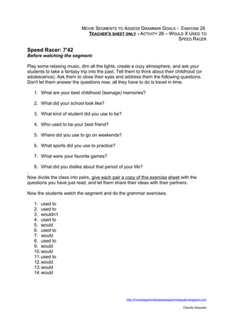 26 speed racer used to x would | DOC