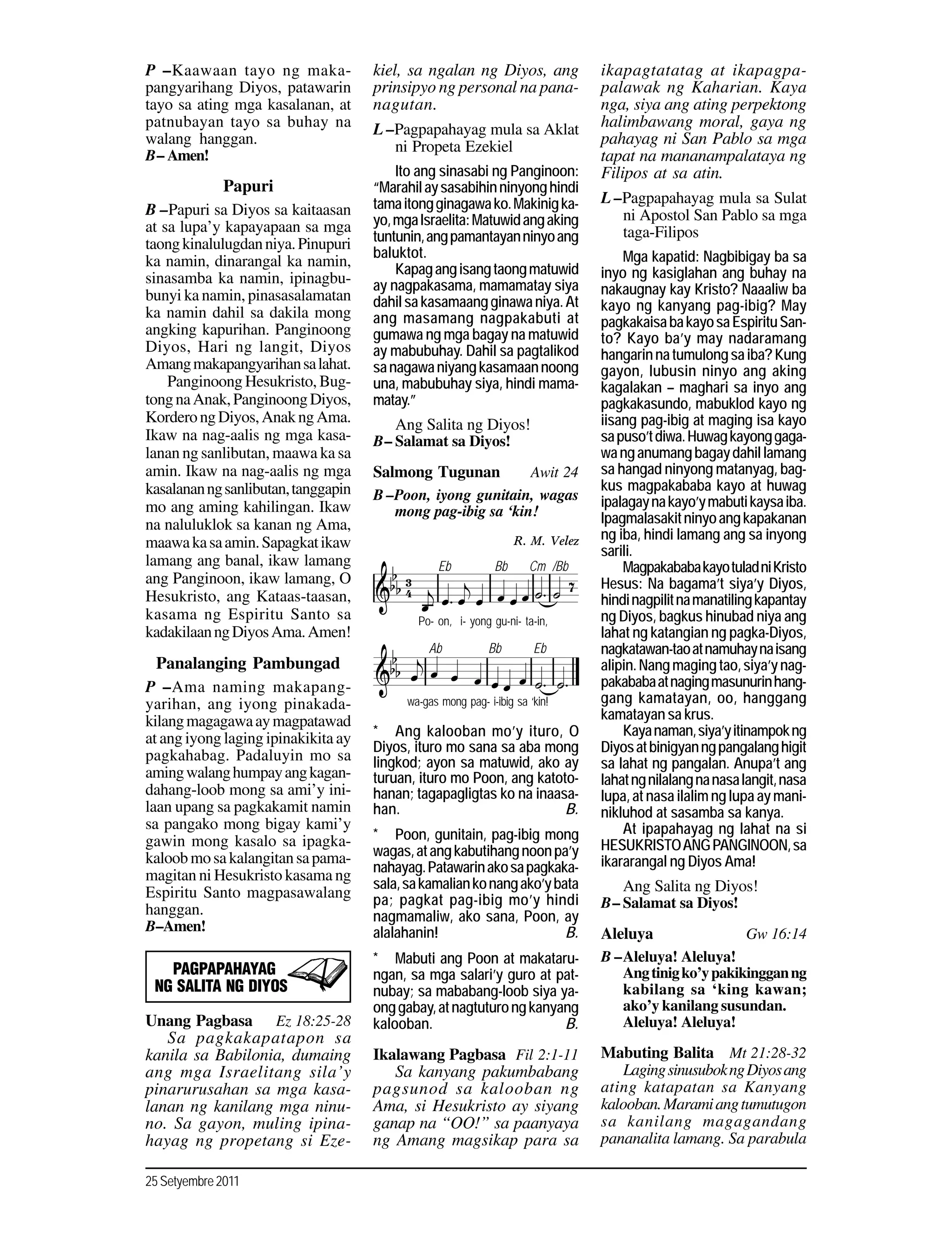 26 sunday missal (tagalog) | PDF