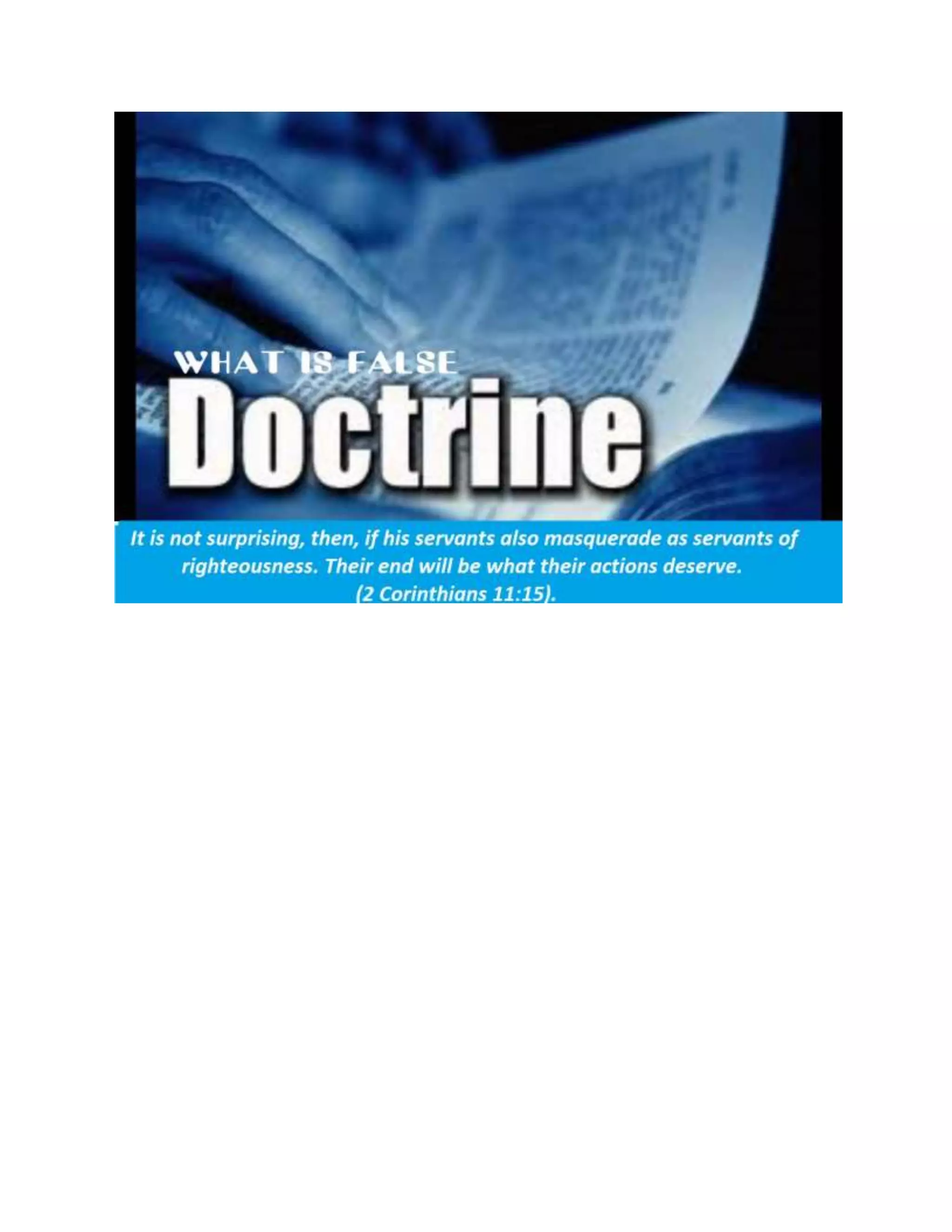 26th March 2017 - What is False Doctrine | PDF