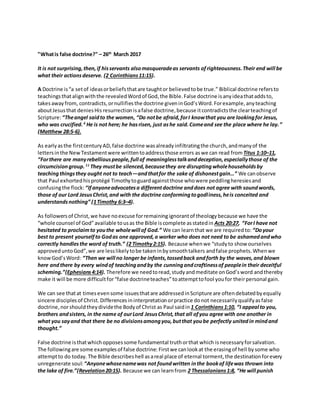 26th March 2017 - What is False Doctrine | PDF