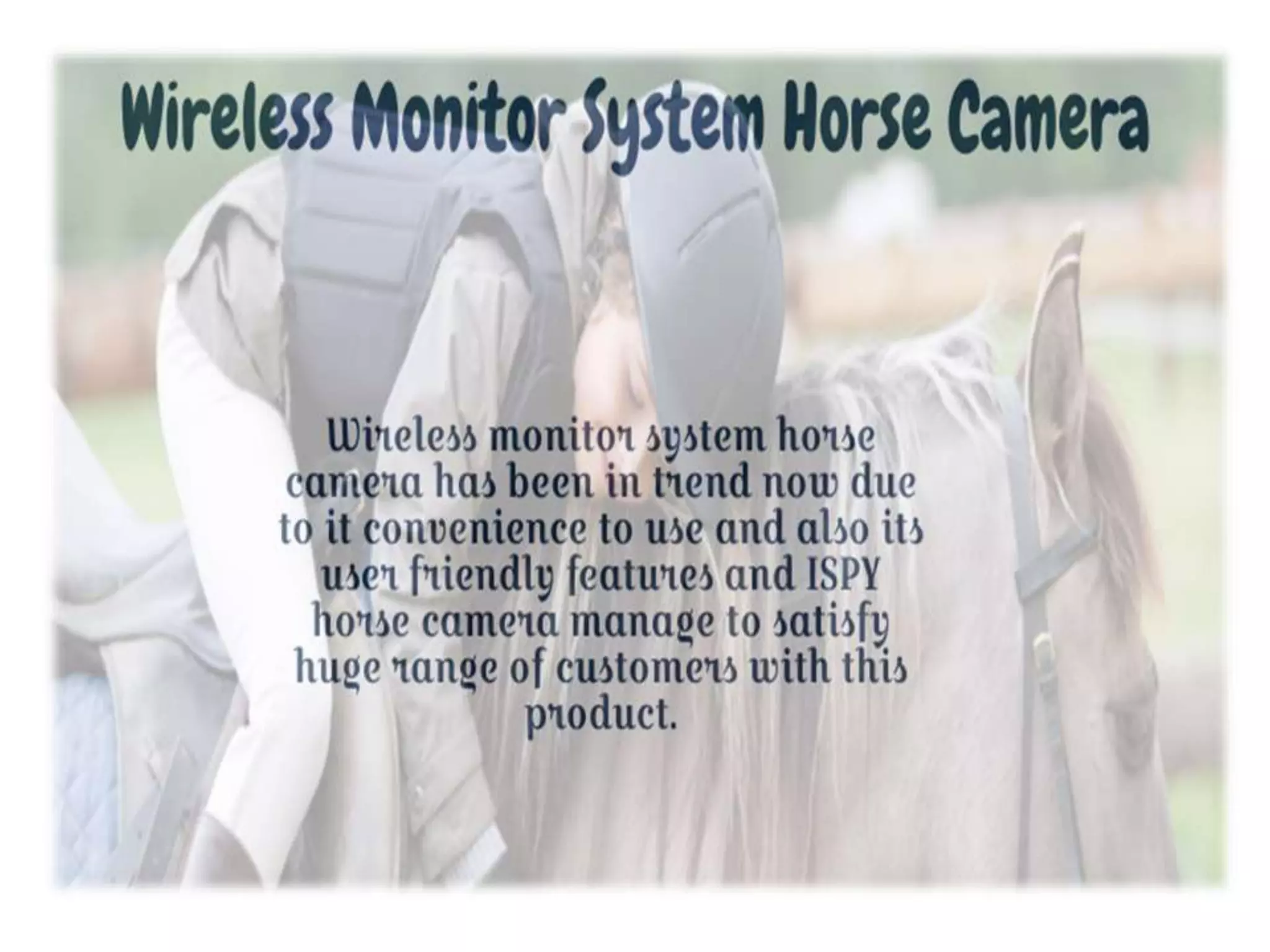 Wireless Horse Float Camera with Monitor System | PPTX