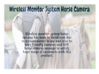 Wireless Horse Float Camera with Monitor System | PPTX