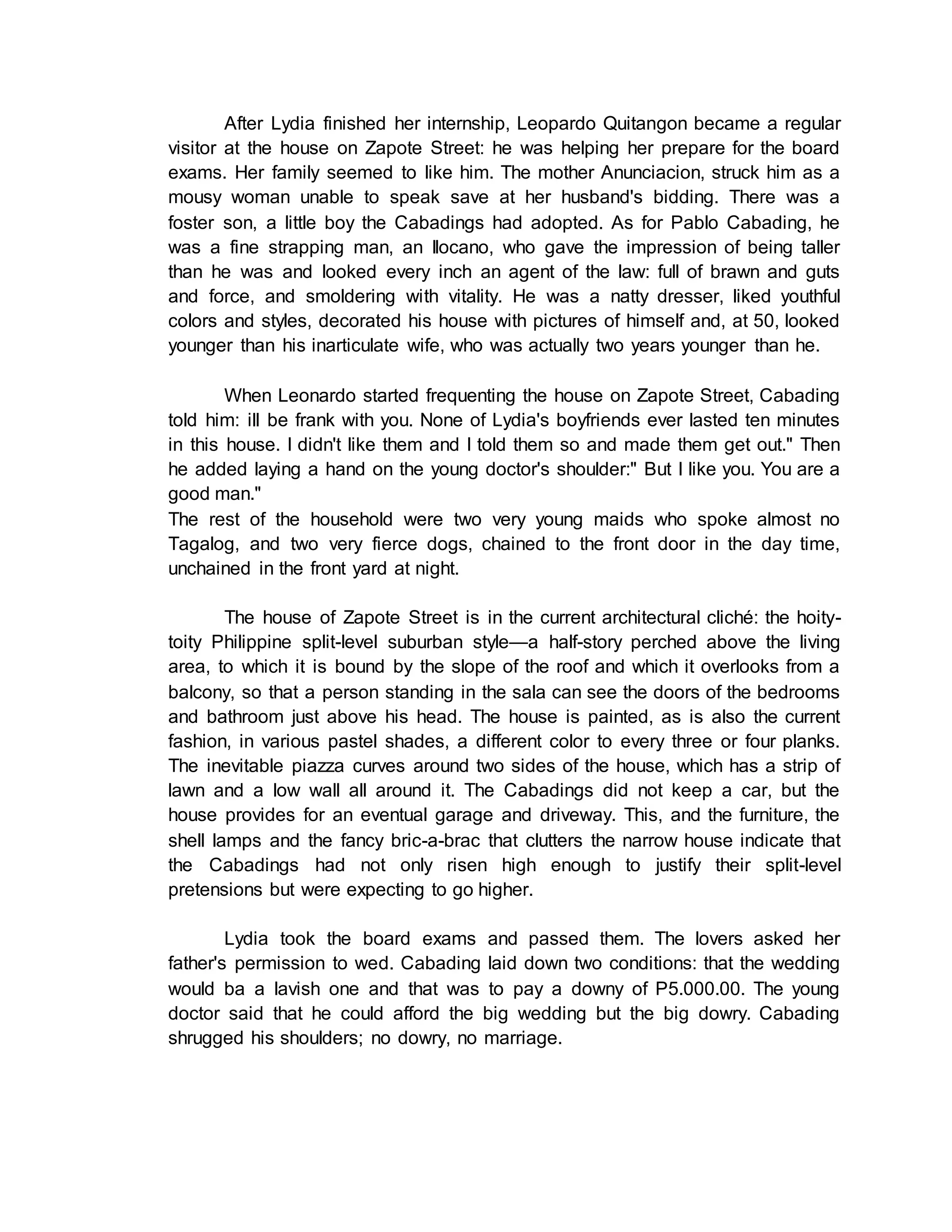 The House on Zapote Street | DOCX