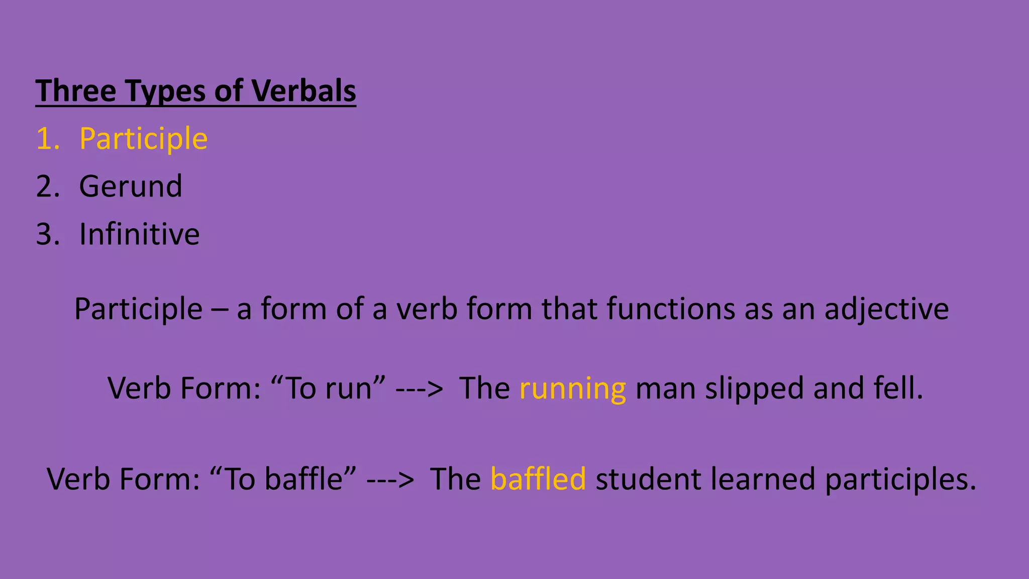 27.1 Participles and Participial Phrases | PPTX