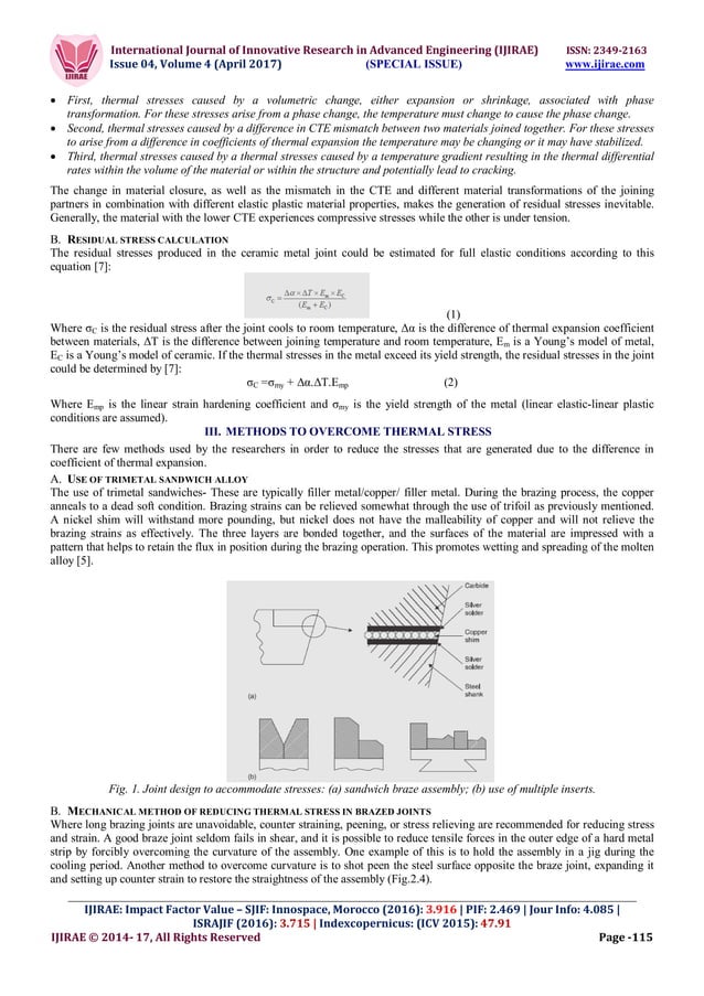 Study of Thermal Stresses in High Temperature Brazing of Carbide to ...