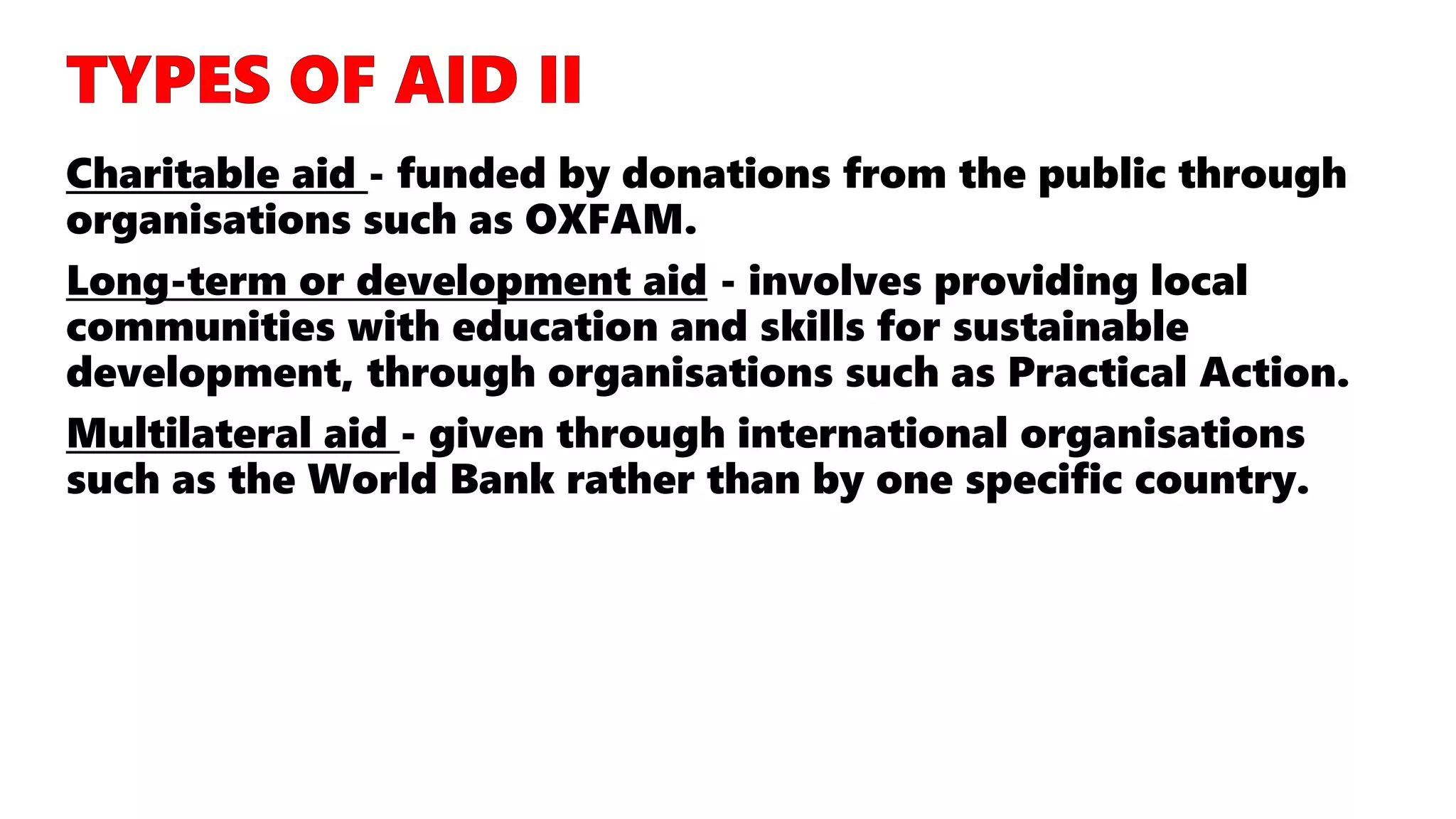 GEOGRAPHY IGCSE: AID | PPT