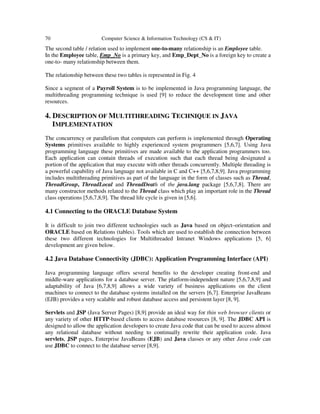 DEVELOPING MULTITHREADED DATABASE APPLICATION USING JAVA TOOLS AND ORACLE DATABASE MANAGEMENT ...