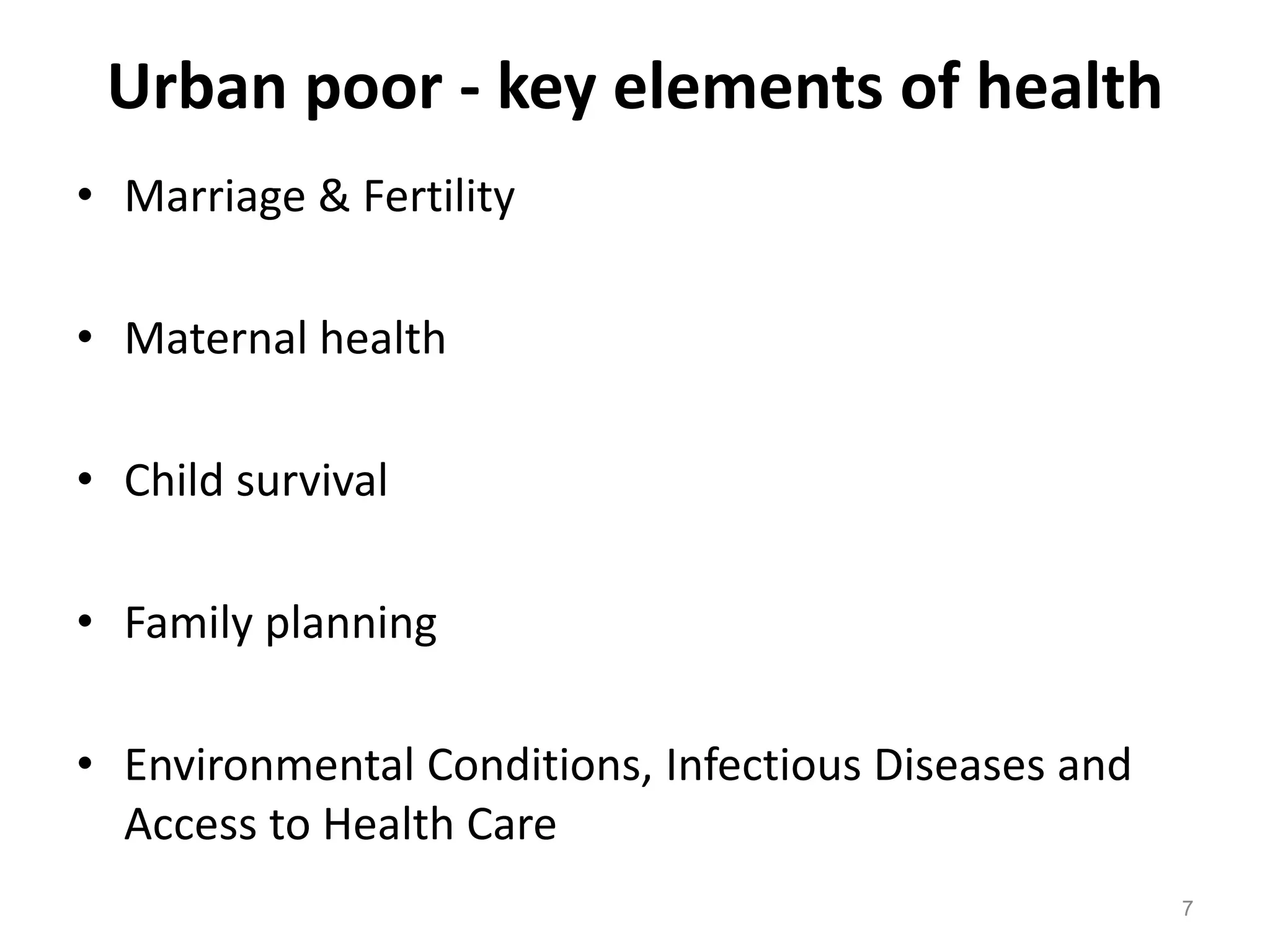 Urban Health Issues in India | PPTX