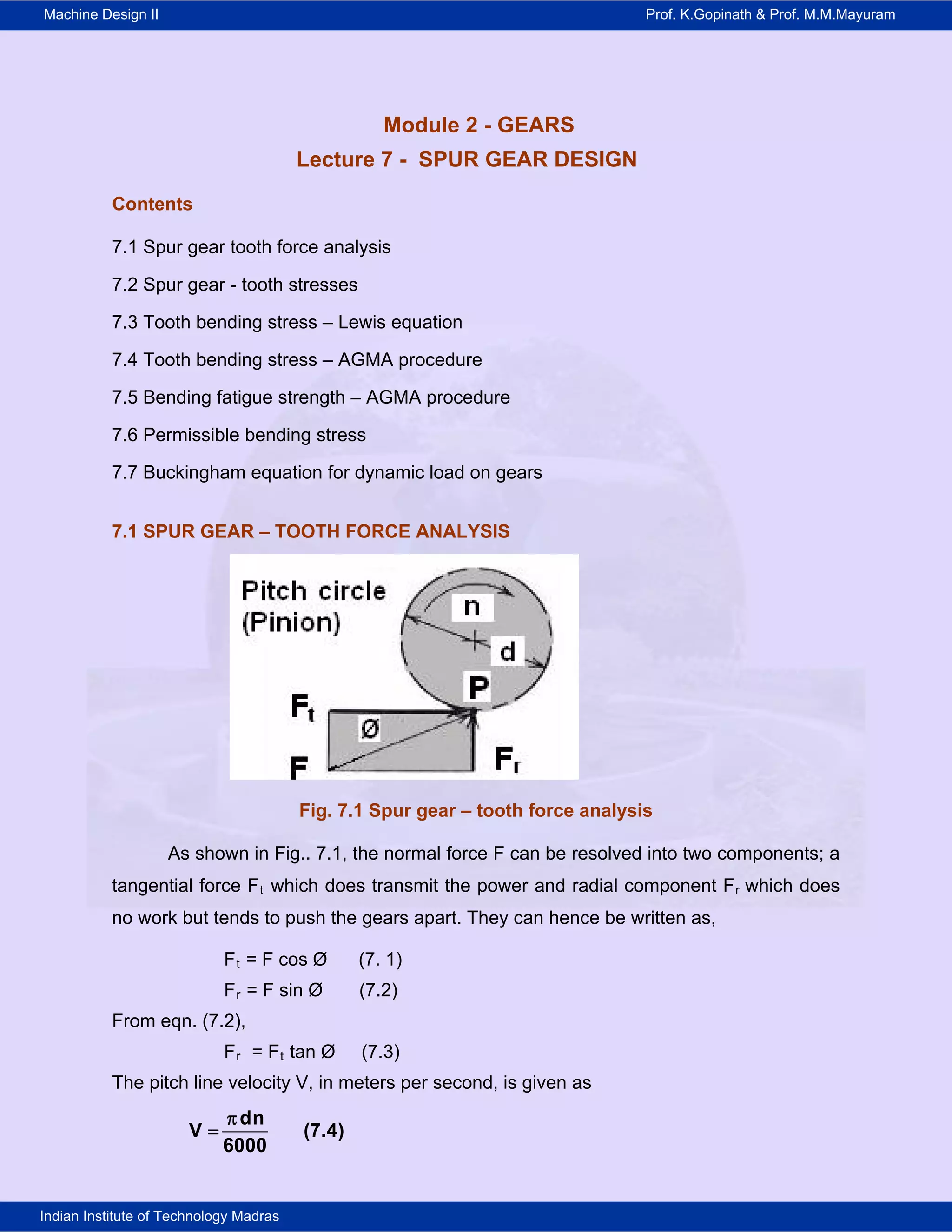 spur gear design | PDF
