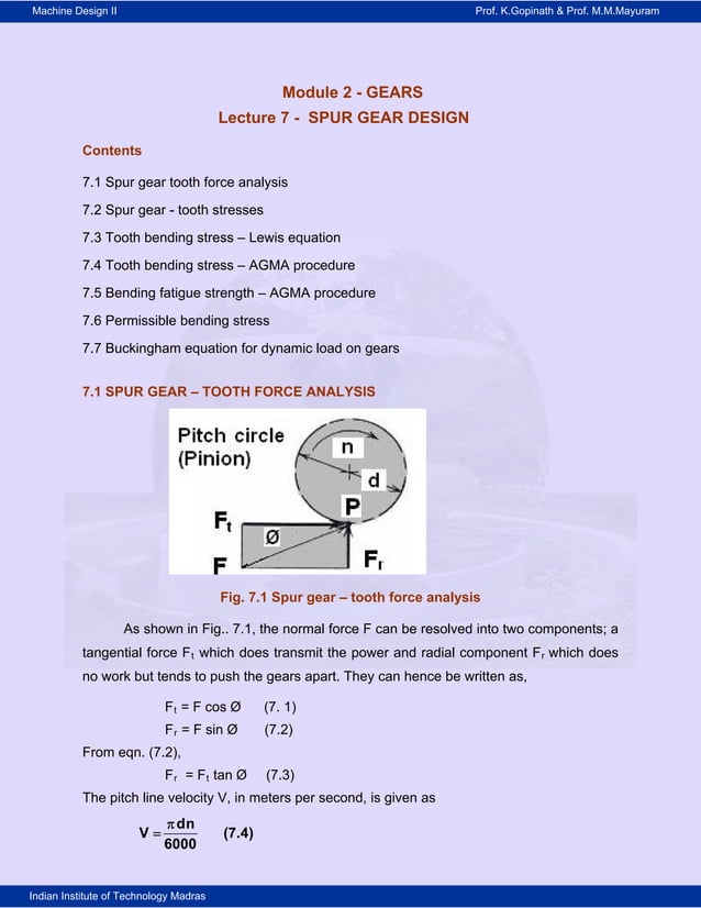 spur gear design | PDF