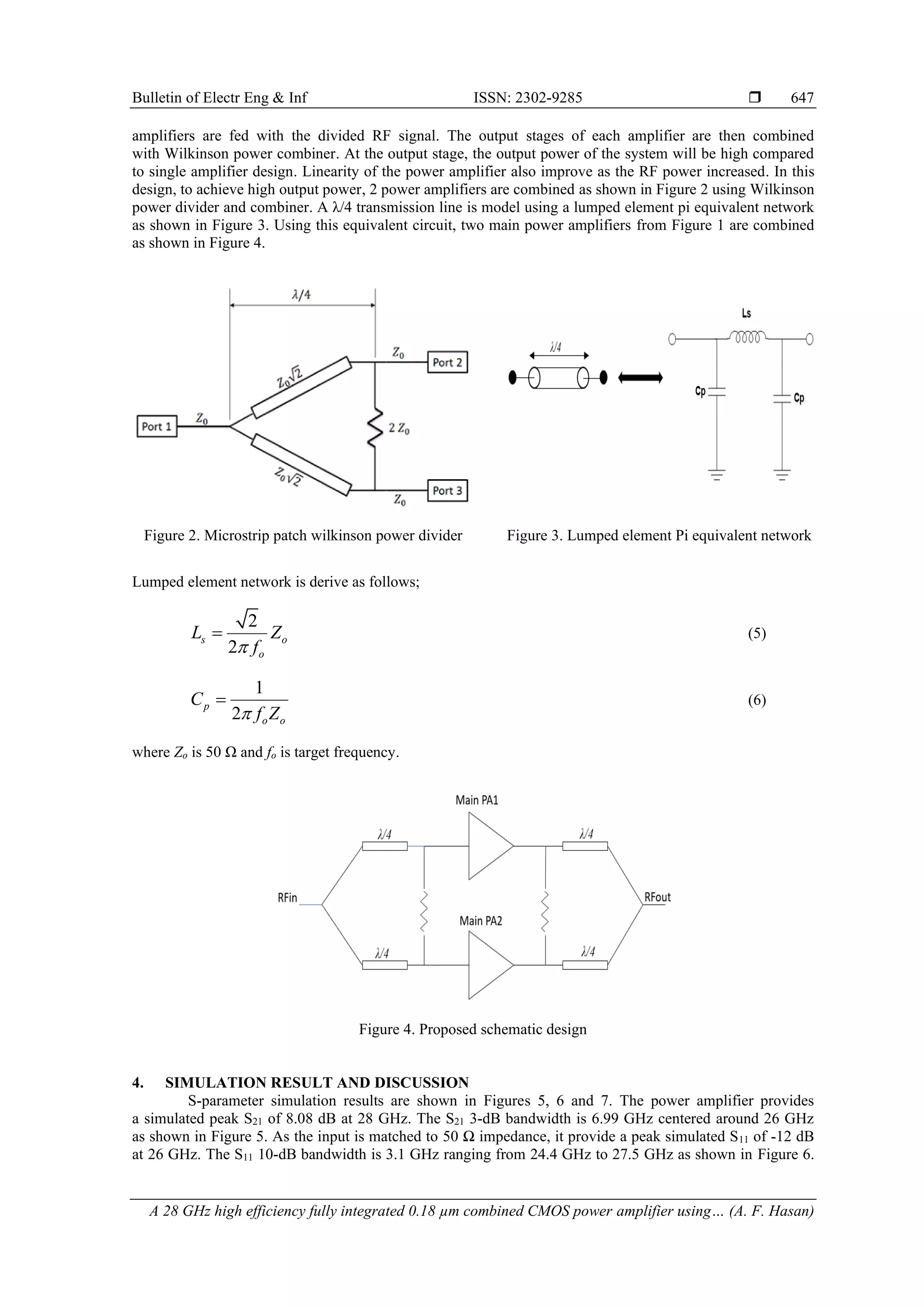 A 28 GHz high efficiency fully integrated 0.18 µm combined CMOS power amplifier using power ...