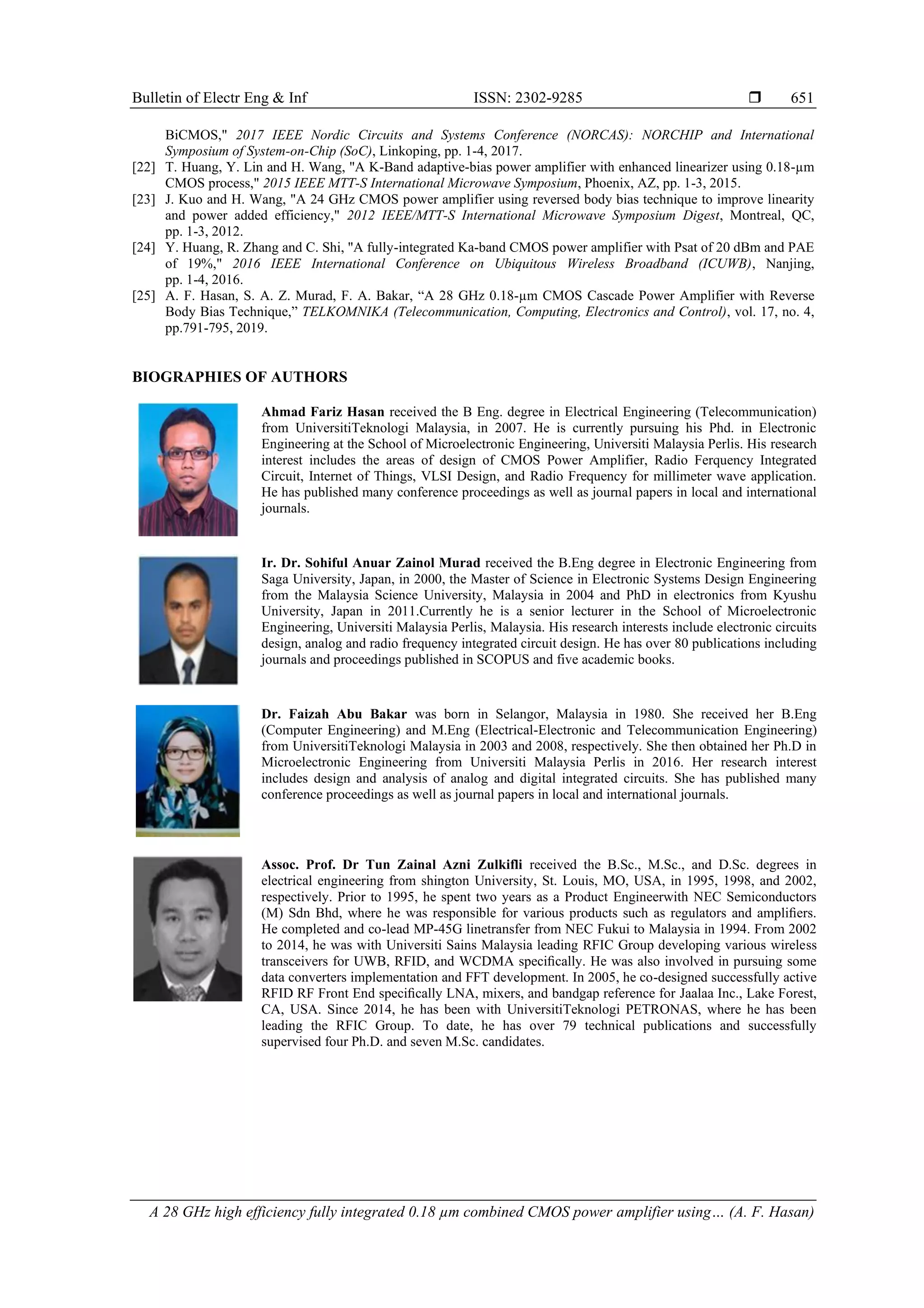 A 28 GHz high efficiency fully integrated 0.18 µm combined CMOS power ...