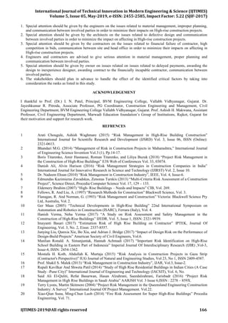 RISK MANAGEMENT IN HIGH RISE CONSTRUCTION PROJECTS IN SURAT CITY | PDF