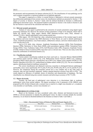 Improved Algorithm for Pathological and Normal Voices Identification | PDF