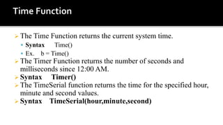 27. mathematical, date and time functions in VB Script | PPT