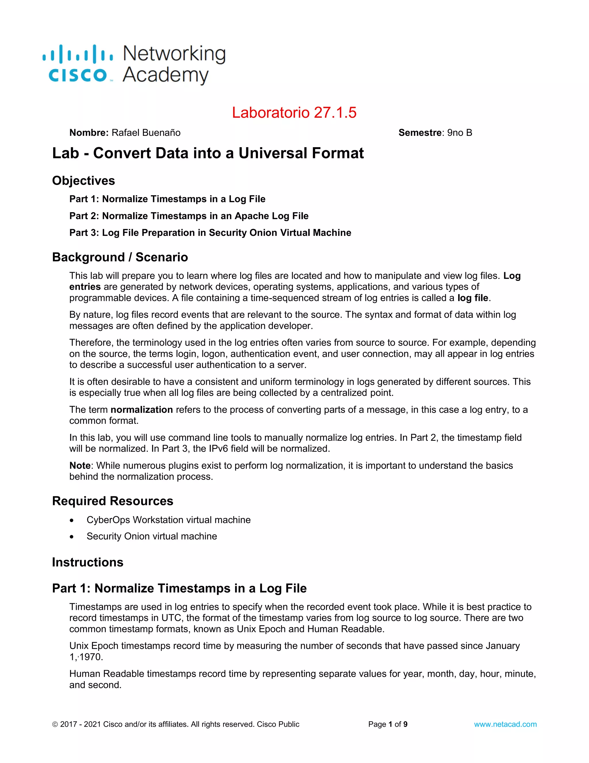 27.1.5 lab convert data into a universal format | PDF