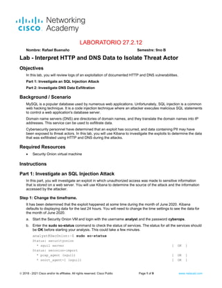 27.2.12 lab interpret http and dns data to isolate threat actor | PDF | Databases | Computer ...