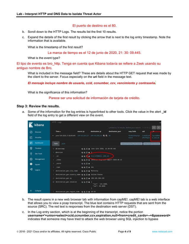 27.2.12 lab interpret http and dns data to isolate threat actor | PDF