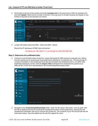 27.2.12 lab interpret http and dns data to isolate threat actor | PDF | Databases | Computer ...