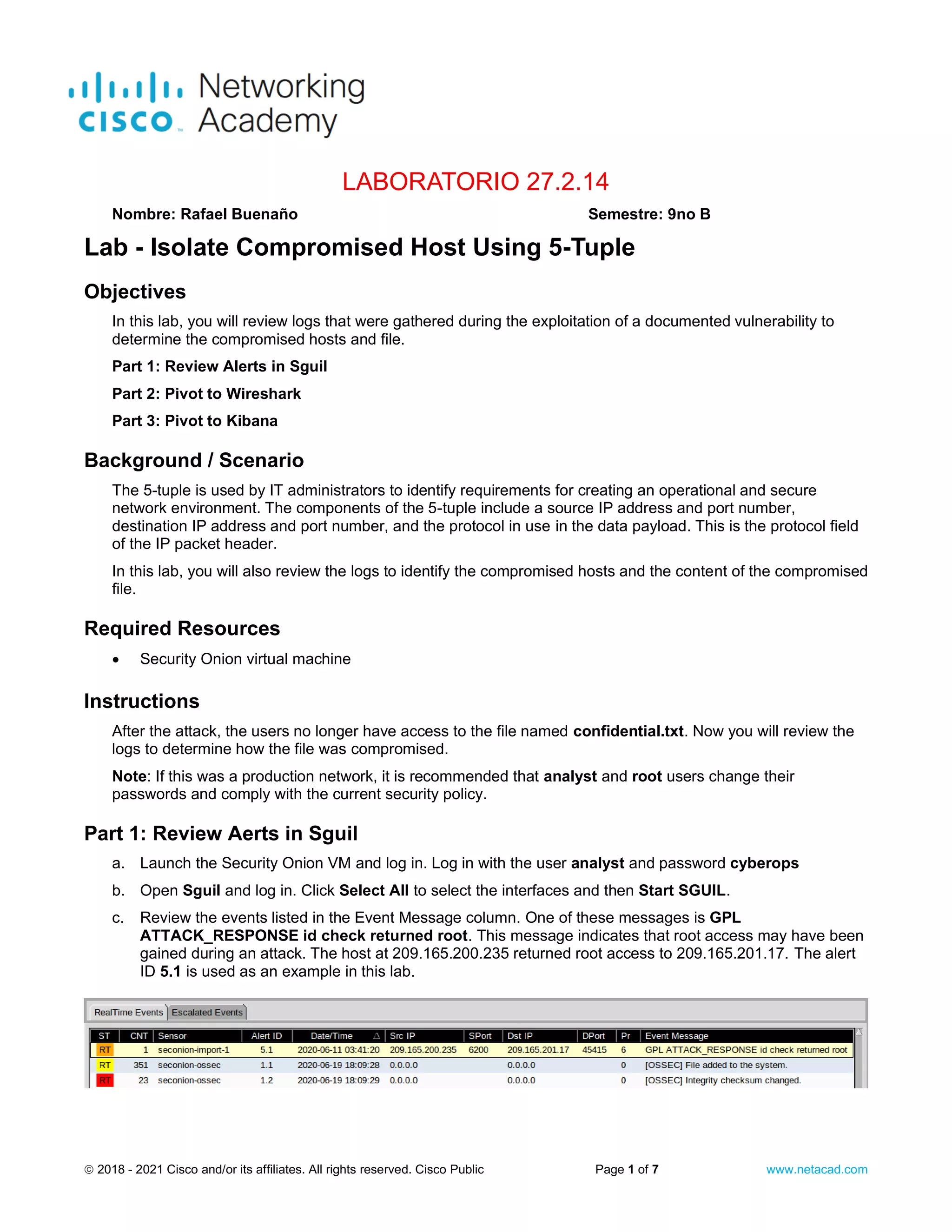 27.2.14 lab isolate compromised host using 5-tuple | PDF